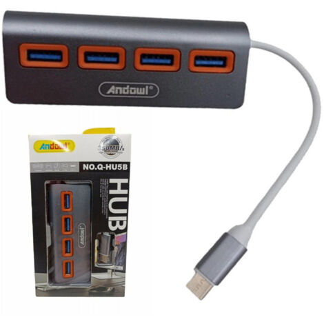 Andowl - Hub 4 Porte Usb 3.0 Con Connessione Usb-c Type-c Q-hu5b ...