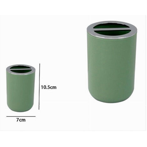 Cleafe - Portaspazzolini Bicchiere Accessorio Bagno 2 Fori Verde Silver ...