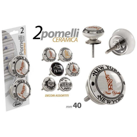 Kaela - Kit 2pz Pomelli Mobili Multiuso Pomello In Ceramica 40mm Decori ...