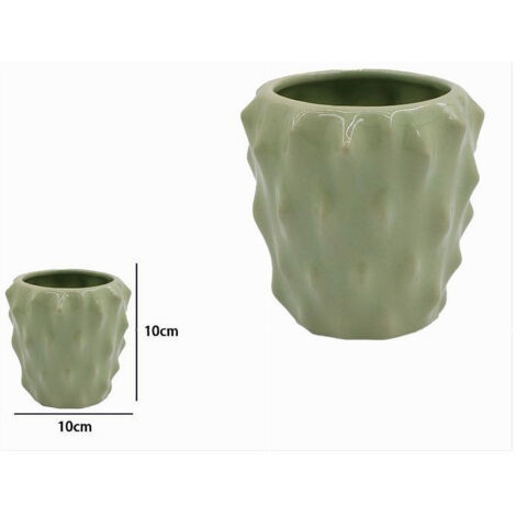 Cleafe - Bicchiere Porta Spazzolini Ceramica Verde Effetto Cactus ...