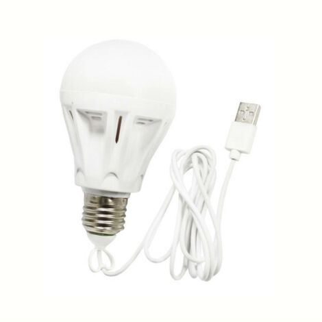 TrAdE Shop Traesio - Lampadina Lampada Led Usb 3w 5w 7w 5v Luce Bianca Portatile Campeggio ...