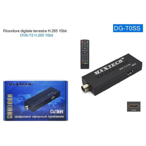 MaxTech - Mini Ricevitore Decoder Digitale Terrestre Dvb-t2 H265 10 Bit ...