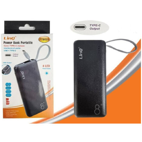 Linq - Power Bank Batteria Esterna Portatile Ricaricabile 8000mah Con ...