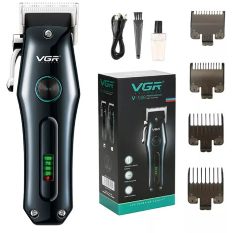 MaxTech - Tagliacapelli Rasoio Da Uomo Vgr V-969 A Batteria Ricaricabile Usb Display A Led
