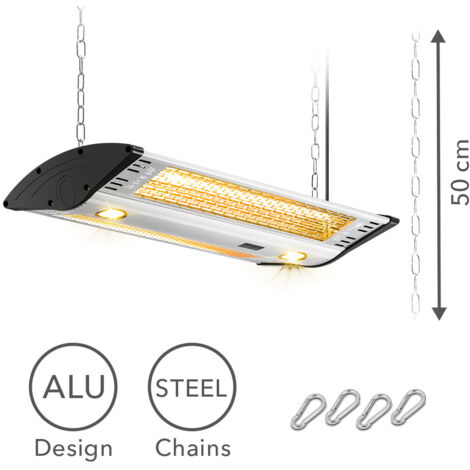 Radiant de plafond design TROTEC IR 2000 C - 2000W, IP55, télécommande ...