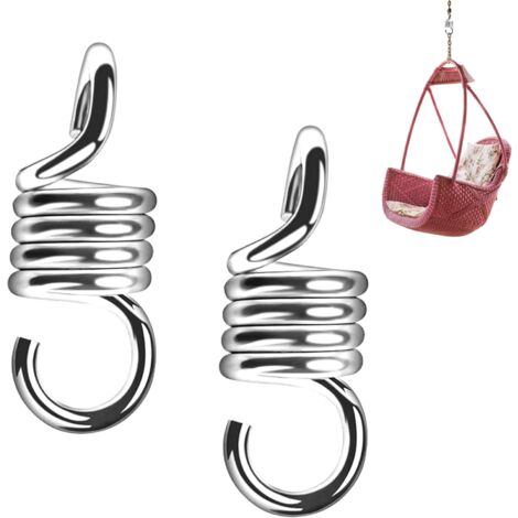 2 Pack Hanging Hooks, 700 Pound Weight Hammock Spring, Supported Chair ...