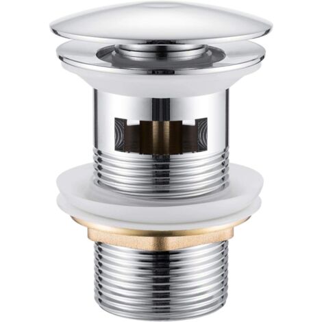 Universal drain plug for washbasins and sinks. Chrome-plated pop-up ...