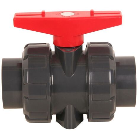 Double screw valve for gluing, diameter 32 mm, PVC ball valve, ball ...