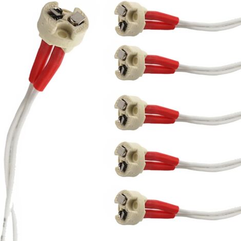 6 Pack MR16 Lamp Holder, 16cm Plug Adapter for MR16 GU5.3 Ceramic ...