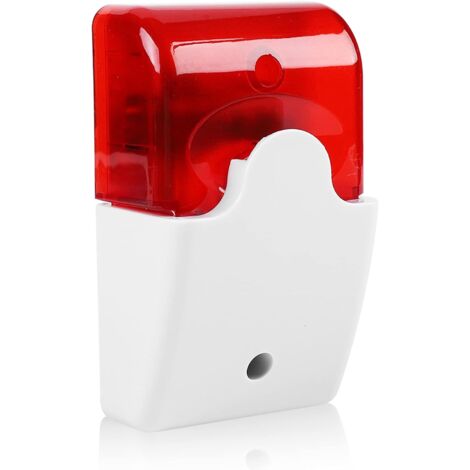 Wired Flashing Strobe Siren DC 12V Audible Alarm Red Light Sound Siren ...