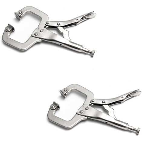 2-Pack 9-Inch Hose Clamps with Swivel Pads, Steel Welding Vise Clamp