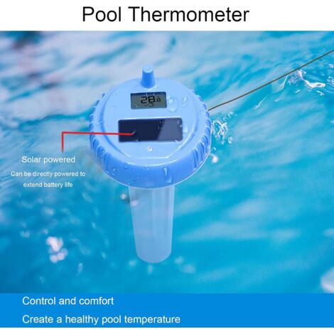 Easy to Read Floating Wireless Solar Pool Thermometer, Digital ...