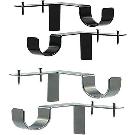 4 Pack Curtain Rod Bracket No Drilling, Adjustable Wall Mount Curtain ...