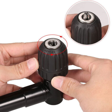 90° self-tightening right angle drill chuck, keyless drill angle chuck ...