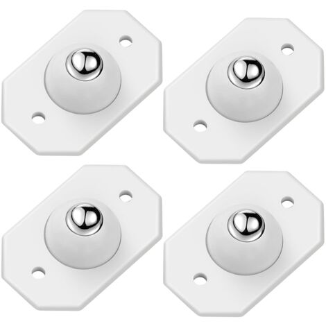 Pack of 4 self-adhesive mini swivel casters made of stainless steel ...