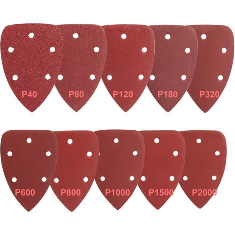 100 pieces 140 x 90 mm sanding triangles 40/80/120/180/320/600/800/1000 ...