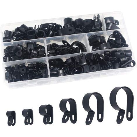 Nylon plastic clamps 200 pieces - cable ties for lines, cables, ducts ...