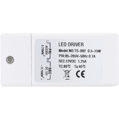 Input: 85-265V, Output: DC 12V 1.25A, DC 15W, LED Lamp Transformer ...