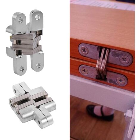 2pcs Zinc Alloy Concealed Hinge Invisible Folding Door Concealed Cross ...