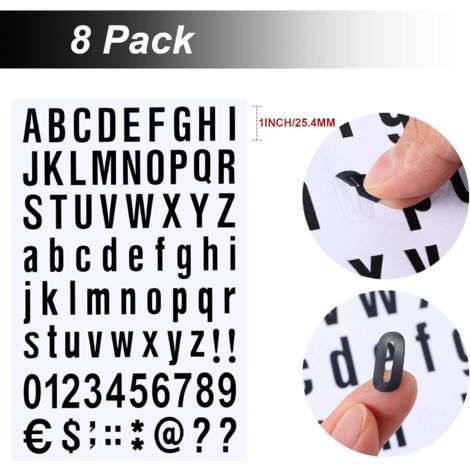 Sheet Self Adhesive Vinyl Letters and Numbers Set, Mailbox Number ...