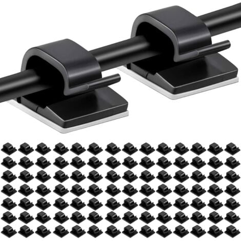 100pcs Self Adhesive Cable Clips Cable Management Plastic Electrical ...