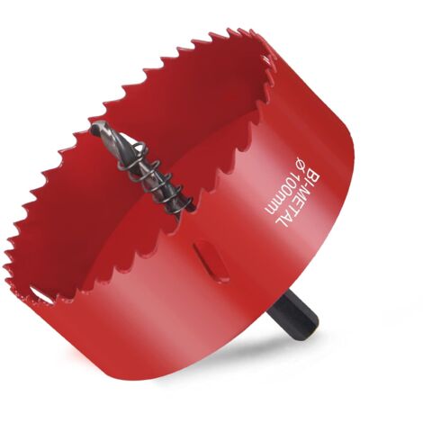 Bimetal hole saw, wood hole saw Ø100 mm, hole saw with hexagon adapter ...