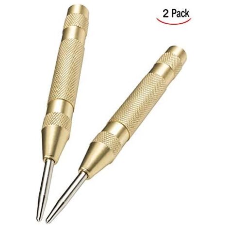 Set of 2 automatic punches for metal or wood (golden)
