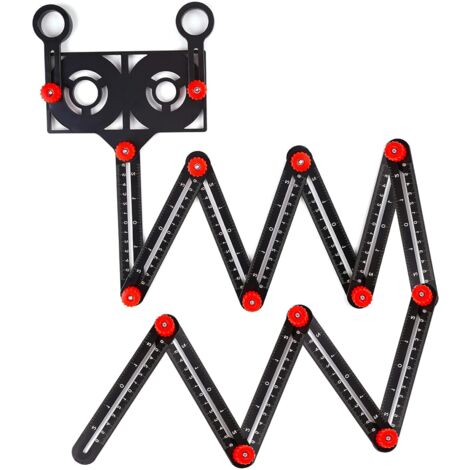 Multi-angle measuring ruler with positioning hole, 12 sides adjustable ...