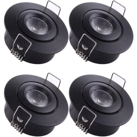 4 Mini Recessed Spotlights, LED Ceiling Recessed Spotlight Lamp 1W Warm ...