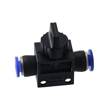 Pneumatic shut-off valve, quick connection for air, water, vacuum (6 mm ...