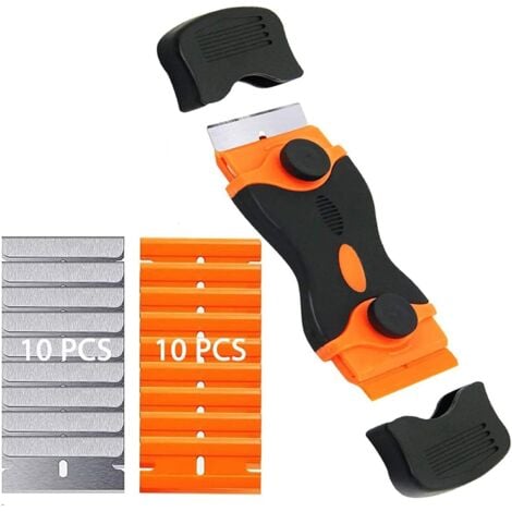 Glass Ceramic Plate Scraper + 20 Blades, Multi-Purpose Glass Scraper ...