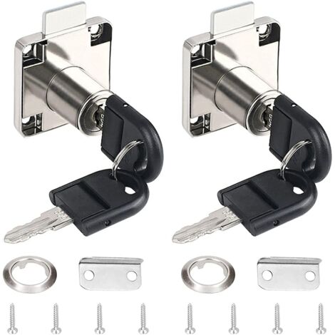 2pcs White Zinc Alloy Push Lock Desk Drawer Lock Cylinder Furniture ...