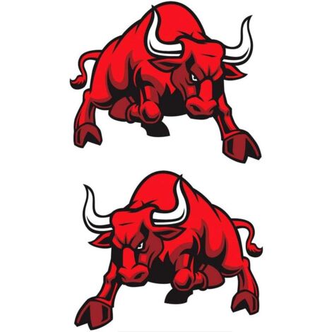 1 Pair Angry Bull Stickers Reflective Vinyl Car Styling Decals ...