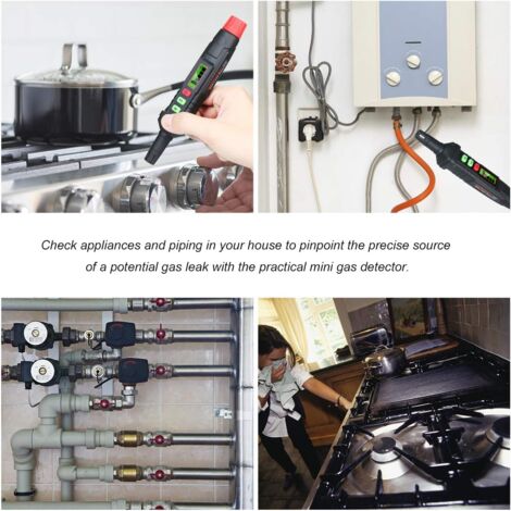 Portable Gas Leak Detector, Combustible Gas Detector with Audible and ...