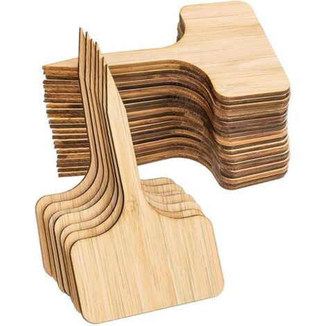 20pcs T-Type Bamboo Plant Labels, Eco-Friendly Wooden T-Type Plant ...
