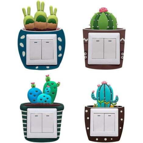 Luminous Wall Stickers, Switch Stickers, Bedroom Decorations - 4 Pack