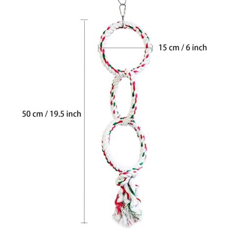 Parakeet Bird Toys, Parrot Swing Ring, Cotton Rope Perch, Parrot Chew ...