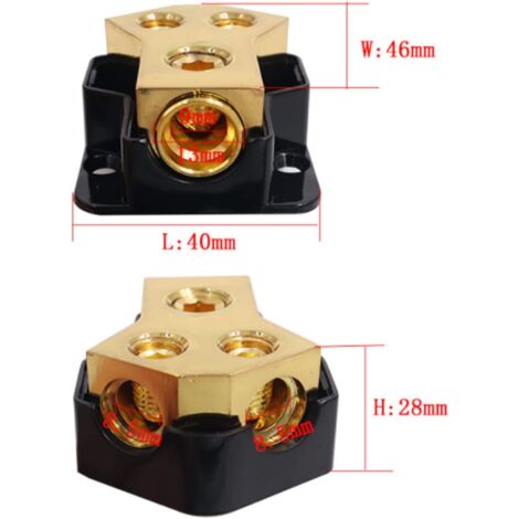 Busbar Enclosure, 1 1GA in 2 4GA Out Splitter Block Ground Distribution ...
