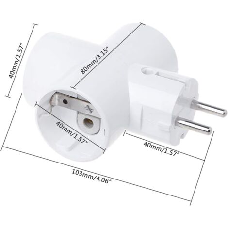 EU standard conversion socket with 3 ceramic sockets, travel power adapter
