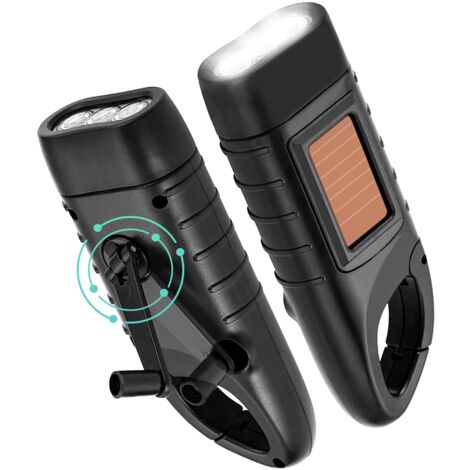 Hand Crank Flashlight, 2 Pack Rechargeable LED Dynamo Flashlight with ...
