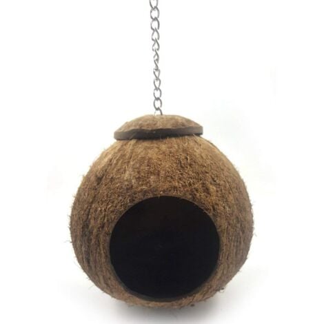 Coconut Shell Bird Cage, Bird House, Bed for Parrots, Parakeets ...