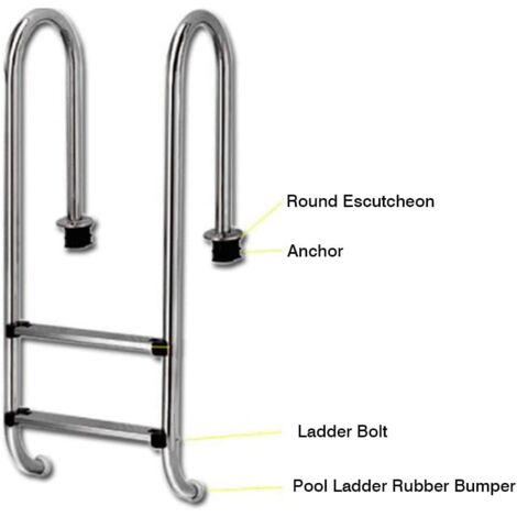 Pool ladder replacement set with bolts and rubber ladder with pool ...