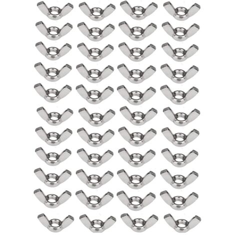 50 x 304 Stainless Steel Wing Nuts Set M6 (1/4 inch) Wing Nut Hand ...