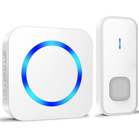 Wireless Doorbell, 400m Waterproof Electronic Chime Kit with Battery ...