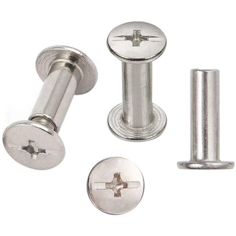 30 sets of Chicago binding screws, nickel-plated binding screws 5 mm x ...