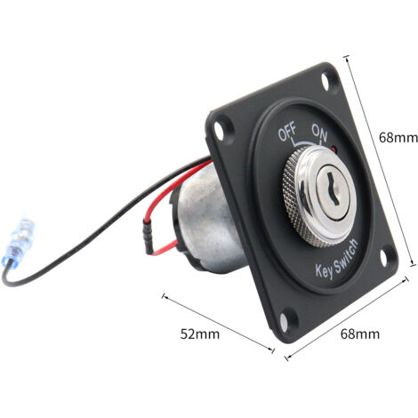 DC 12V 10A Ignition Switch 2 Positions On/Off Key Switch with Control ...