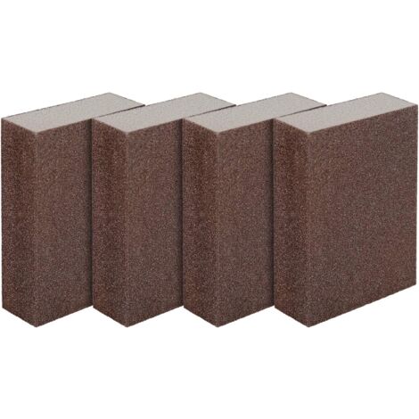 Set of 4 sanding sponges/blocks for wet and dry surfaces, fine sanding ...