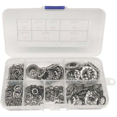 270pcs 304 Stainless Steel Internal Tooth Star Washers – 7 Sizes, M3 M4 ...