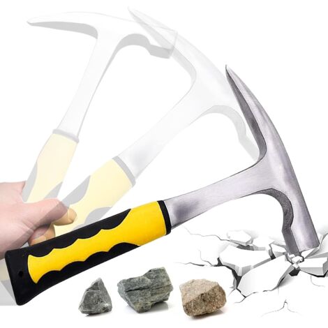 Brick hammer, double-headed flat-jaw hammer, geology hammer with ...