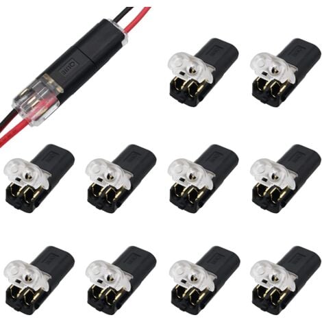 Low Voltage Wire Connectors, 10 Pack 2 Pin Electrical Wire Connector ...